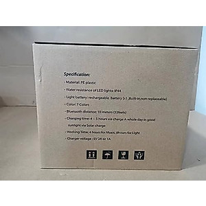 Outdoor Rock Speaker Solar-Powered Wireless Bluetooth 5.0 Speaker Waterproof with RGB Color Multi-Unit Connect Outdoor Speakers for Patio Pool Deck Yard Garden and Home - Pair