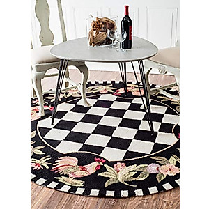 nuLOOM Farmhouse Rooster Area Rug, 3' 6" x 5' 6", Black
