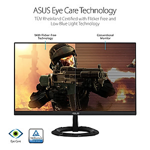 ASUS 23.8” 1080P Gaming Monitor (VZ249QG1R) - Full HD, IPS, 75Hz, 1ms, Extreme Low Motion Blur, Speakers, FreeSync, Eye Care, VESA Mountable, Ultra-Slim, DisplayPort, HDMI, Tilt (Renewed)