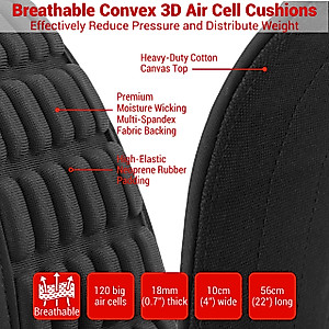 Amumu AIRAFT Bass & Guitar Strap 4" Ultra Wide - 0.7" Thick Breathable Convex 3D Air Cell Cushions - Neoprene Padding - Cotton Canvas Top - Adjustable Length 48"-63"(Long)