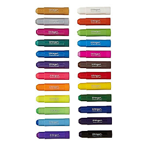 KINGART Tempera Paint Sticks, 24 Vibrant Colors Solid Tempera Paint for Kids, Super Quick Drying, Works Great on Paper Wood Glass Ceramic Canvas