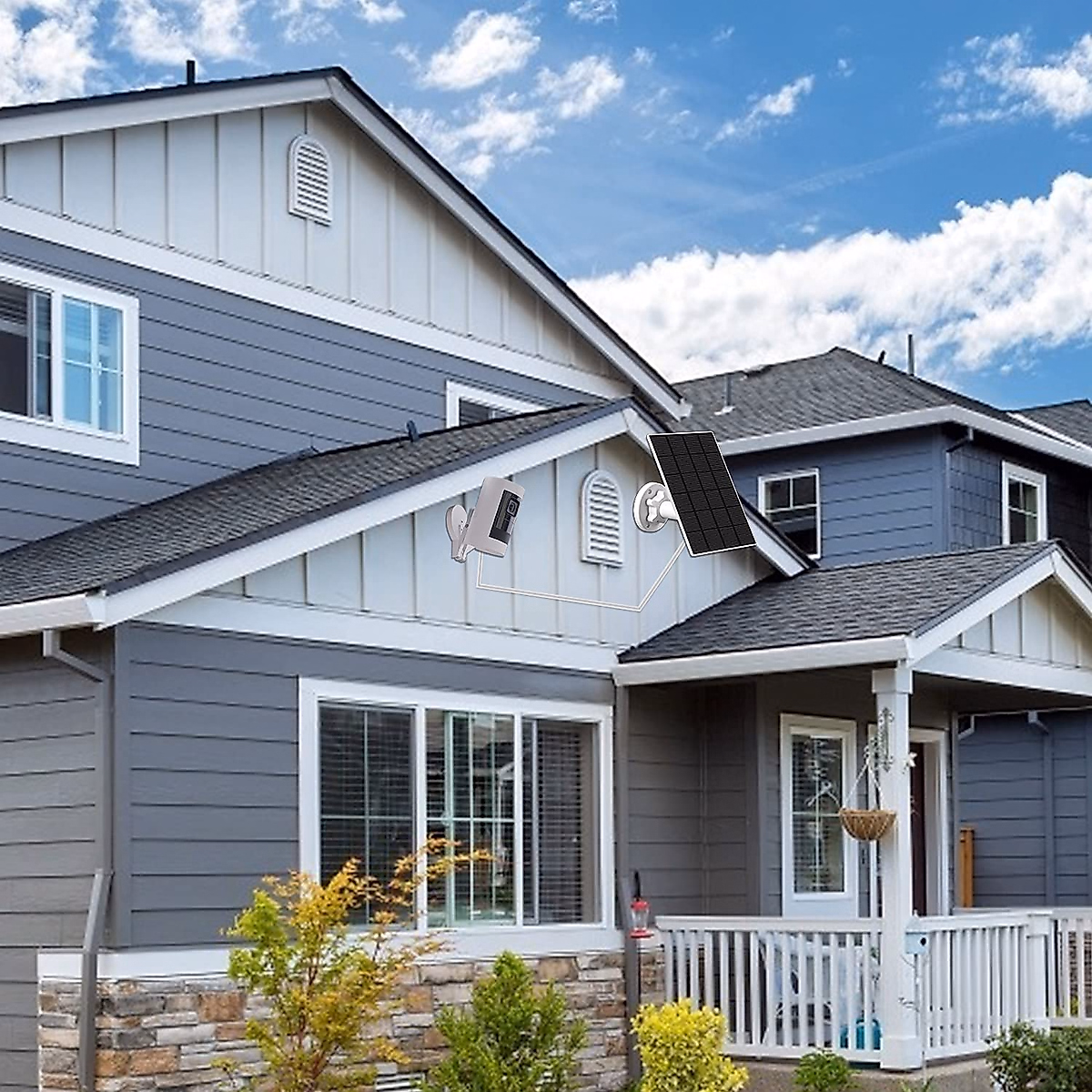 PowGrow Solar Panel for Ring Camera, Solar Panel Compatible with Ring Spotlight Cam Battery and Ring Stick Up Cam Battery, Solar Panel with 5V 3.5W Continuously Charging, 2-Pack(Camera Not Included)