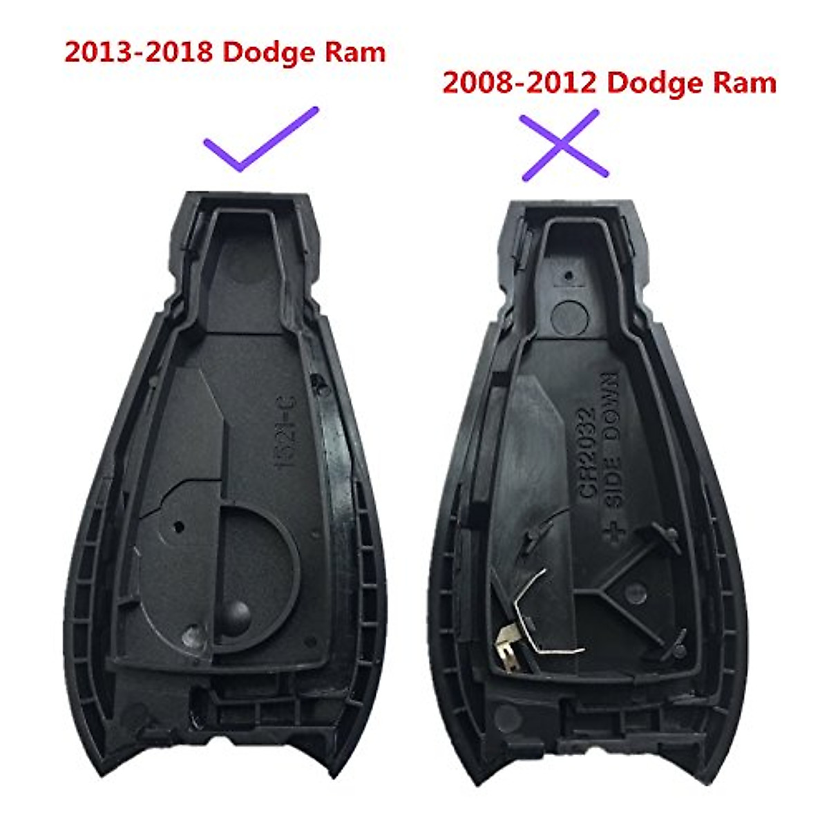 Replacement Keyless Remote Fob Key Shell Case Replacement Fit For 2013-2018 Ram Truck 1500 2500 3500 GQ4-53T 56046955