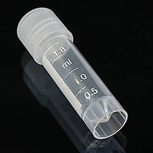 CynKen 20pcs 2ml Graduated Plastic Cryovial Cryogenic Vial Tube Self Standing with Cap