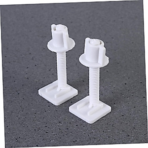Mikikit 4 Pcs Toilet Hinge Bolt Set Plastic Screws and Nuts for Toilet Seat Installation