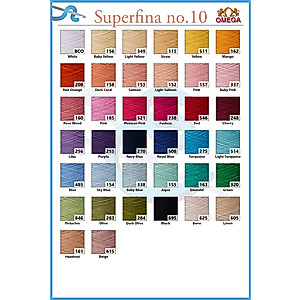 SUPERFINA NO.10 [240grs] - Omega | 100% Mercerized Cotton Yarn Ideal for Fine Crochet - Color: 27 - Blue 485