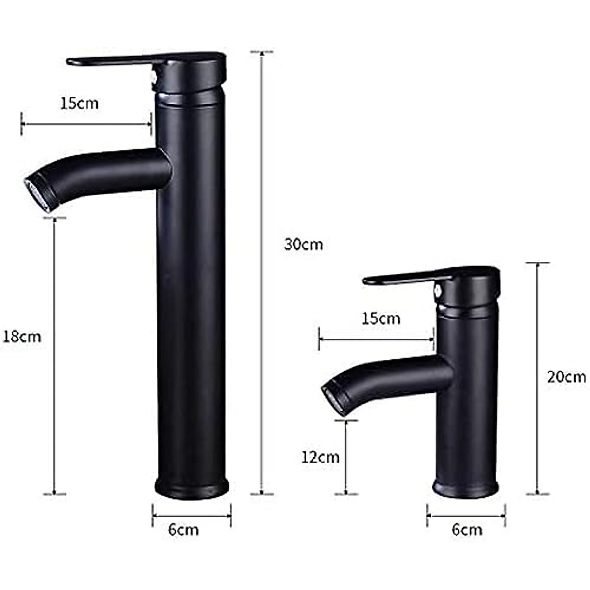 NANZU Kitchen & Bath Fixtures Taps Faucet, All-Copper Black Painted Antique Basin Faucet, A,B