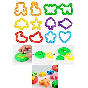 Play Dough Tools Set for Kids Letter Molds，Numeral Molds Various Plastic Animal Molds for Creative Dough Cutting (63 Pieces)