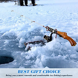 Ice Fishing Rod, 23" Ultralight Ice Spinning Rods Sensitive Ice Fishing Pole Winter Ice Fishing Gear for Walleye Perch Panfish Bluegill