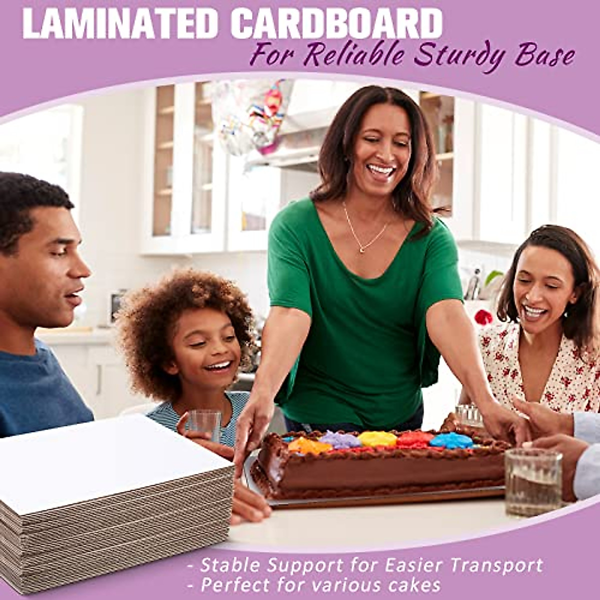 40 Pieces Rectangle Cake Board 1/4 Sheet Cake Cardboard Rectangular Greaseproof Disposable White Single Wall Corrugated Pad Base Desserts and Pastries Food Trays for Pizza,13.39 x 9.84 Inch