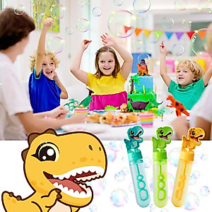Cartoon Bubble Toys for Kids,Small Bubble Wands Bulk,9 Pack Mini Bubble Sticks with Bubble Solution for Holiday Birthday Party Favors,Classroom Prizes,Outdoor Activity (Dinosaur Designs)