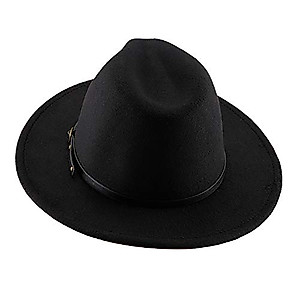 FALETO Two Tone Red Bottom Wide Brim Wool Felt Fedora Hat Panama Hat Casual Jazz Hats for Men Women