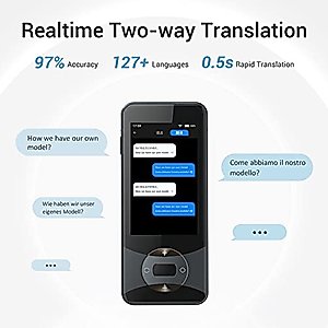 Wooask Language Translator Device Portable Real-time Voice Translation in 138 Different Languages and Accents for Learning, Travel, Business and Daily Tasks