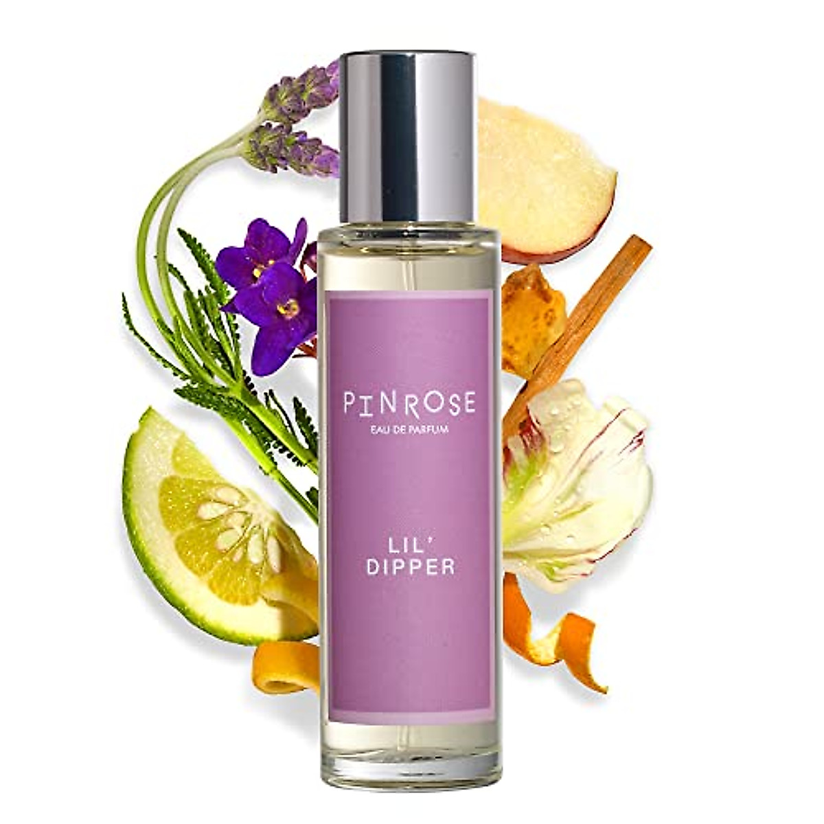PINROSE Perfumes Lil' Dipper - Eau de Parfum Fragrance Spray for Women - Clean, Vegan, Cruelty-free, and Hypoallergenic Scent with Essential Oils - Notes of Lemon Peel, Peony, Sandalwood, Violet, Lavendar and Musk - 1 fl oz/30 ml
