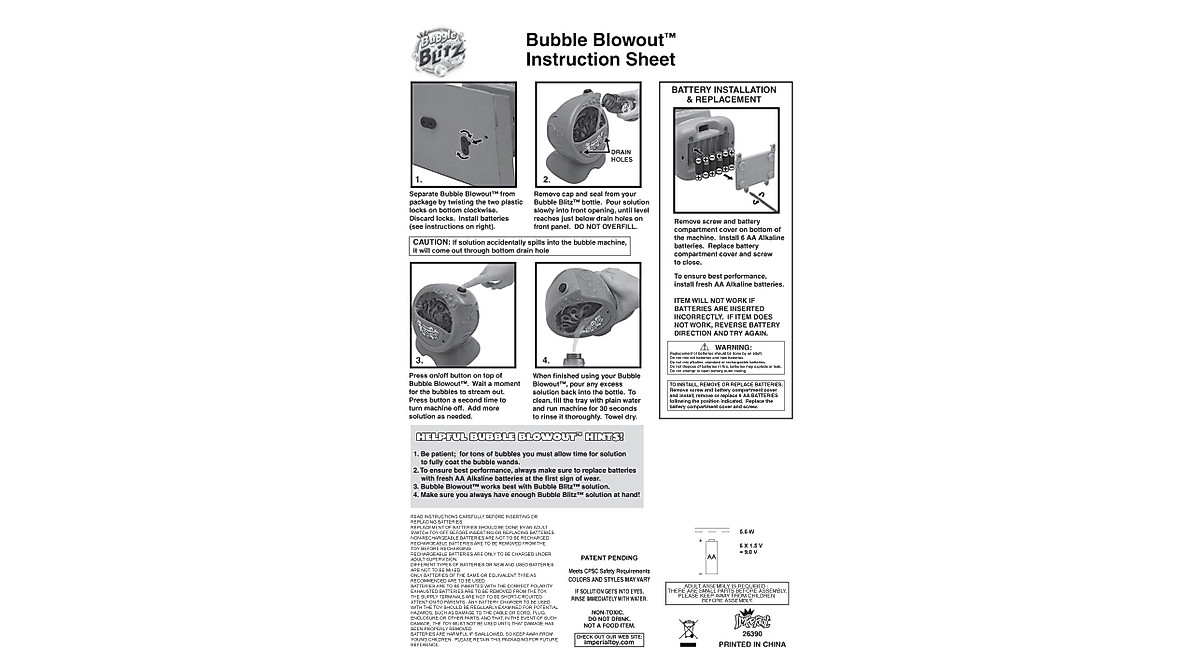 Blitz Kids Bubble Machine – Portable Fun for Outdoors