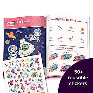 Unicorn Hidden Pictures Puffy Sticker Playscenes: Unicorn Sticker Activity Book, 50+ Reusable Stickers, Decorate Pictures and Solve Puzzles, Sticker Book for Kids (Highlights Puffy Sticker Playscenes)