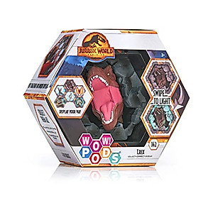 WOW! STUFF PODS - Jurassic Dominion - Tryannosaurus Rex | Light-Up Bobble-Head Figure | Official Fallen Kingdom Merchandise, Toys and Gifts for Boys and Girls, Grey, 4 inches