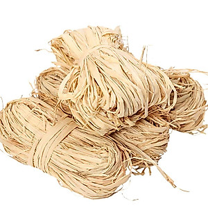 KINGLAKE Natural Raffia Ribbon Paper Christmas Raffia for Florist Bouquets Decoration Crafts Raffia Ribbon 2X 50g