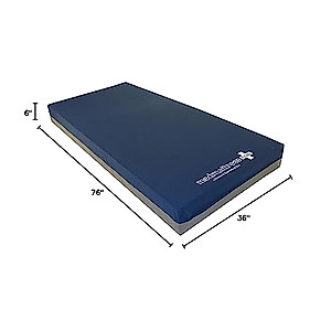 MedMattress Care Waterproof Hypoallergenic Foam Mattress - CertiPUR-US Certified (36" x 80" x 6")