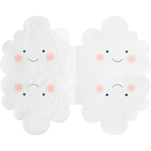 BLUE PANDA White Cloud Paper Napkins for Baby Shower (6.3 x 5.1 In, 50 Pack)