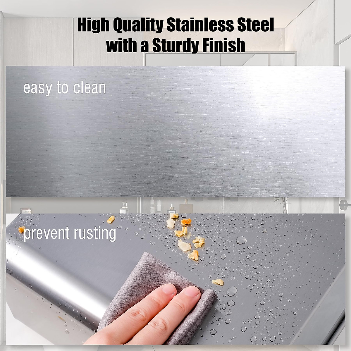 Cesun Small Bathroom Trash Can 2.1 Gallon Wastebasket, Modern Metal Garbage Can Office Waste Basket, Silver Stainless Steel Trash Bin for Bedroom, Home Office, Toilet, rv, Near Desk, Under Sink.