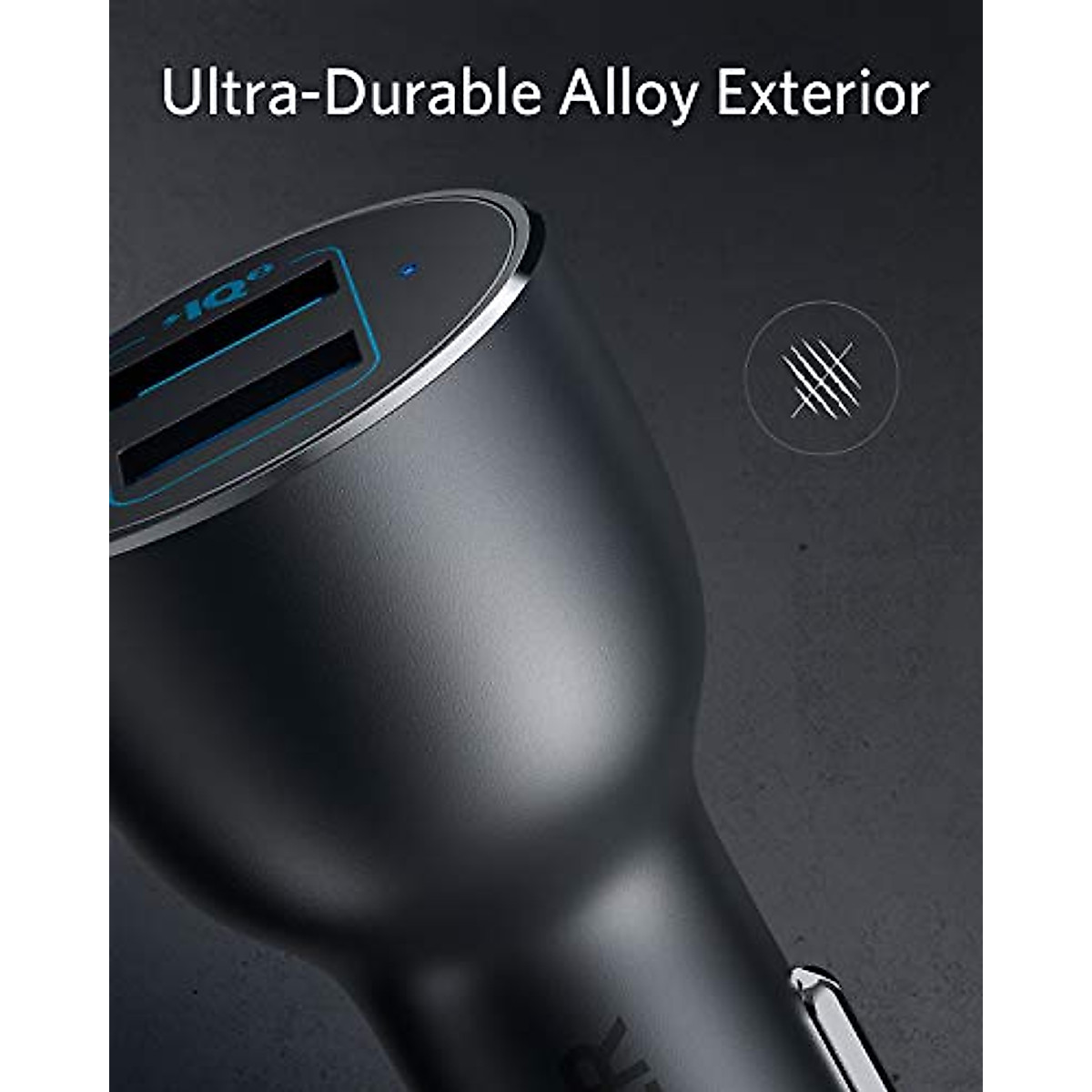 Anker Car Charger, 36W Metal Dual USB Car Phone Charger Adapter, PowerDrive III 2-Port 36W Alloy for iPhone 14 13 12 11 Pro Max mini X XR XS, iPad Pro mini, Galaxy S20/ S20+/ S10/ S10e/ S10+ and More