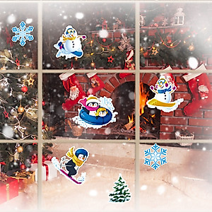 39 Pieces Winter Wonderland Mini Bulletin Board Decor Set Snowman Paper Cut Outs Snowflake Cutouts Penguin Accents Winter Header and Scenes for Classroom Decor School Christmas Winter Party Supplies