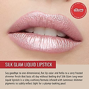 Runway Rogue Silk Glam Liquid Lipstick, Long-Wear Pale-Pink Liquid Lipstick, Trophy Wife