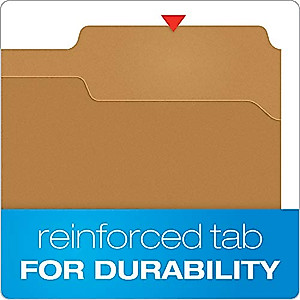 Pendaflex Fastener Folders, 2 Fasteners, Letter Size, Kraft, 1/3 Cut Tabs, in Left, Right, Center Positions, 50 Per Box (FK212),Brown