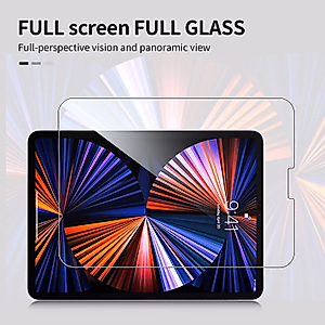 PULEN (2 Packs) for iPad Pro 12.9 2020/2021/2022 Screen Protector,HD Clear 9H Hardness Tempered Glass Compatible with Apple Pencil and Face ID (12.9 Inch)