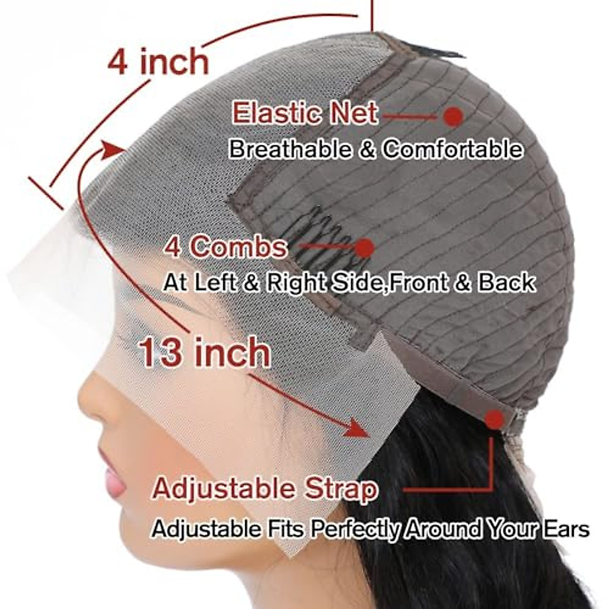 LAPONDAI Lace Front Wigs Human Hair Body Wave 13x4 HD Lace Frontal Wig Pre Plucked with Baby Hair Gluless Wigs Human Hair for Black Women 150% Denisty Natural Color (18Inch)