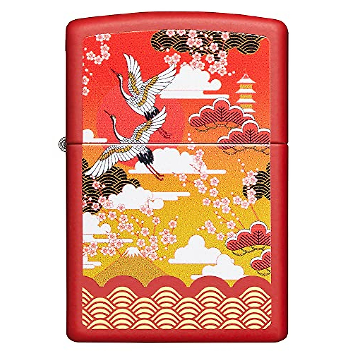 Zippo Kimono Design Red Matte Pocket Lighter
