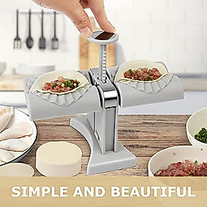 Dumpling Maker, Household Double Head Automatic Dumpling Maker Mould With 2*mini Dumpling Maker/2* Dough Cutter, Kitchen Gadget for Empanada, Pierogi, Pastelitos, Calzone, Turnovers