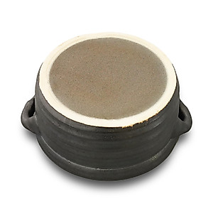 Banko Ware Japanese Rice Cooker Pot for IH and Gas Stove - Double Lid, Durable Metal Bottom, Oven-Safe, Cute Dot Design, Includes English Instruction Manual (Black lid)