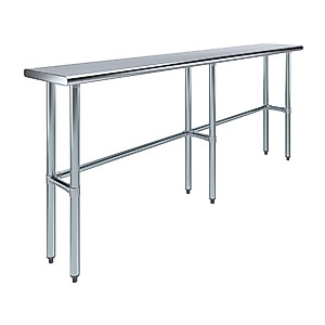 14 in. x 84 in. Open Base Stainless Steel Work Table | Residential & Commercial | Food Prep | Heavy Duty Utility Work Station | NSF
