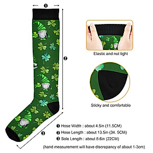 JUNZAN St Patrick Day Gnomes Compression Socks for Women & Men Circulation Long Socks for Running Cycling Athletic Nurse