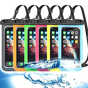 6 Pack Universal Waterproof Phone Pouch, Large Phone Waterproof Case Dry Bag IPX8 Outdoor Sports for Apple iPhone 14 13 12 11 Pro Max XS Max XR X 8 7 6 Plus SE, Samsung S21 S20 S10,Note,Up to 7"