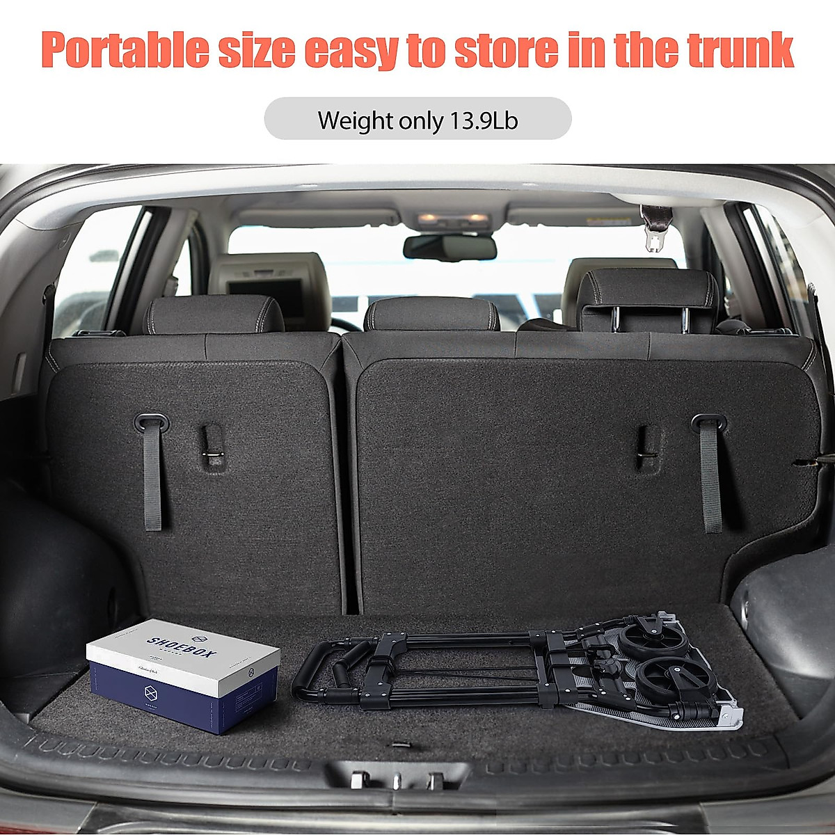 Nellyke Hand Truck Dolly Foldable,330LB Capacity Aluminum Folding Hand Cart,Heavy Duty Hand Truck Foldable Dolly with Swivel Handle,Folding Dolly Trolley with TPR Wheels for Moving