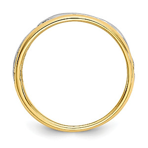 Size 8 - Solid 14k Yellow and White Gold Two Tone Dolphin Ring (6mm)