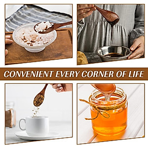 CKKAPTURE 7 Pcs Small Wooden Spoons of 5.71 Inch - Honey Spoon for Tea, Eating Spoons & Mini Serving for Coffee, Tea Jar, Condiment