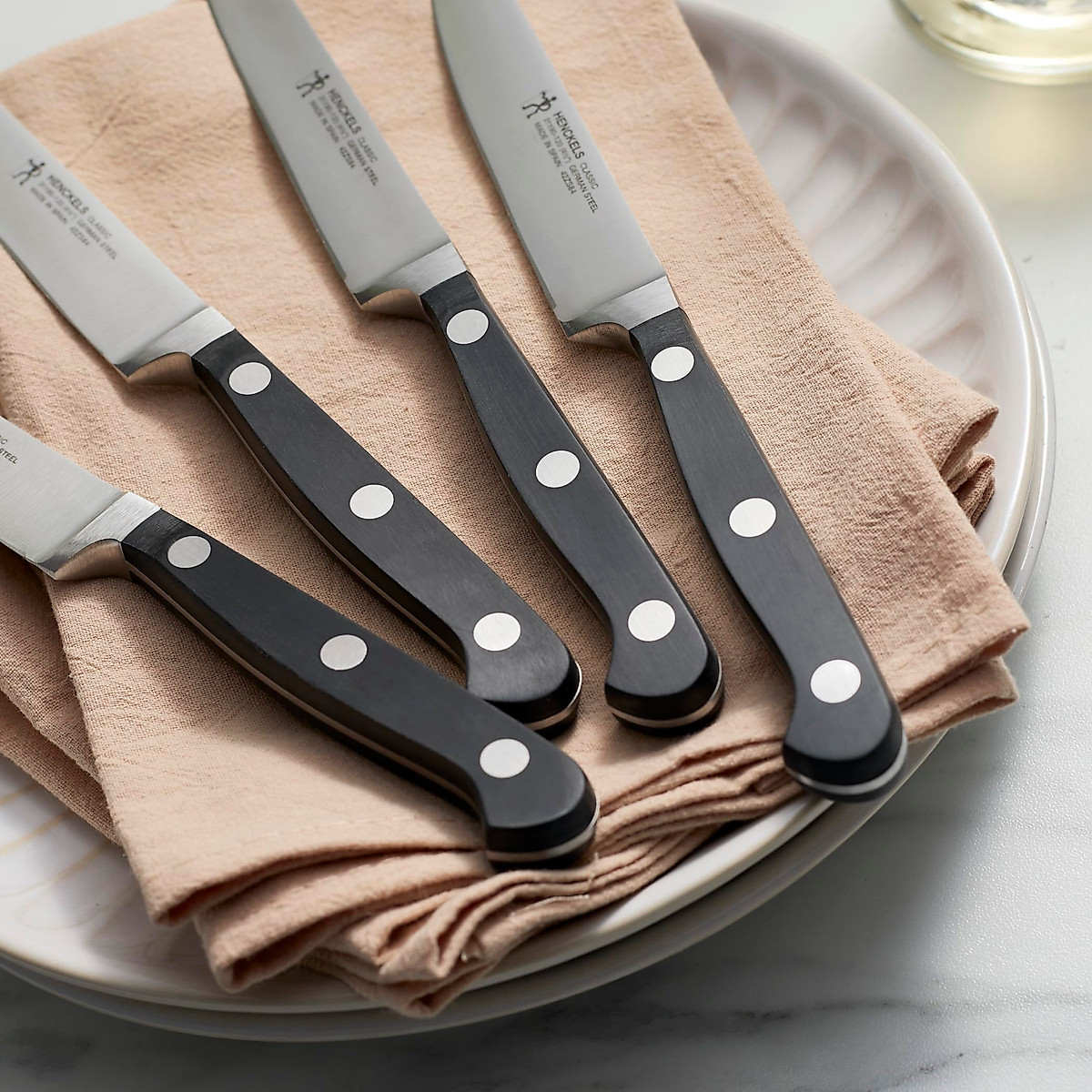HENCKELS Classic Razor-Sharp Steak Knife 4 Piece Set, German Engineered Informed by 100+ Years of Mastery
