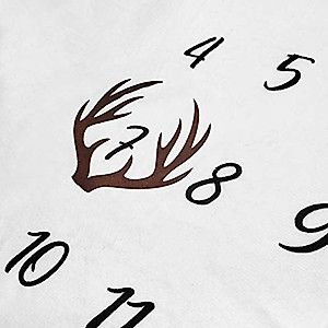 Tebaby Baby Monthly Milestone Blanket Boy - Newborn Month Blanket Unisex Neutral Personalized Shower Gift Deer Antlers Nursery Decor Photography Background Prop with Frame Large 51''x40''