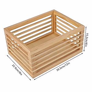 TOOL1SHOoo Bamboo Storage Organizer Bin For Kitchen Pantry Bathroom Slotted Cabinet Shelf 6 Pack Natural Bamboo Storage Organizer Bin For Kitchen, Pantry, Bathroom