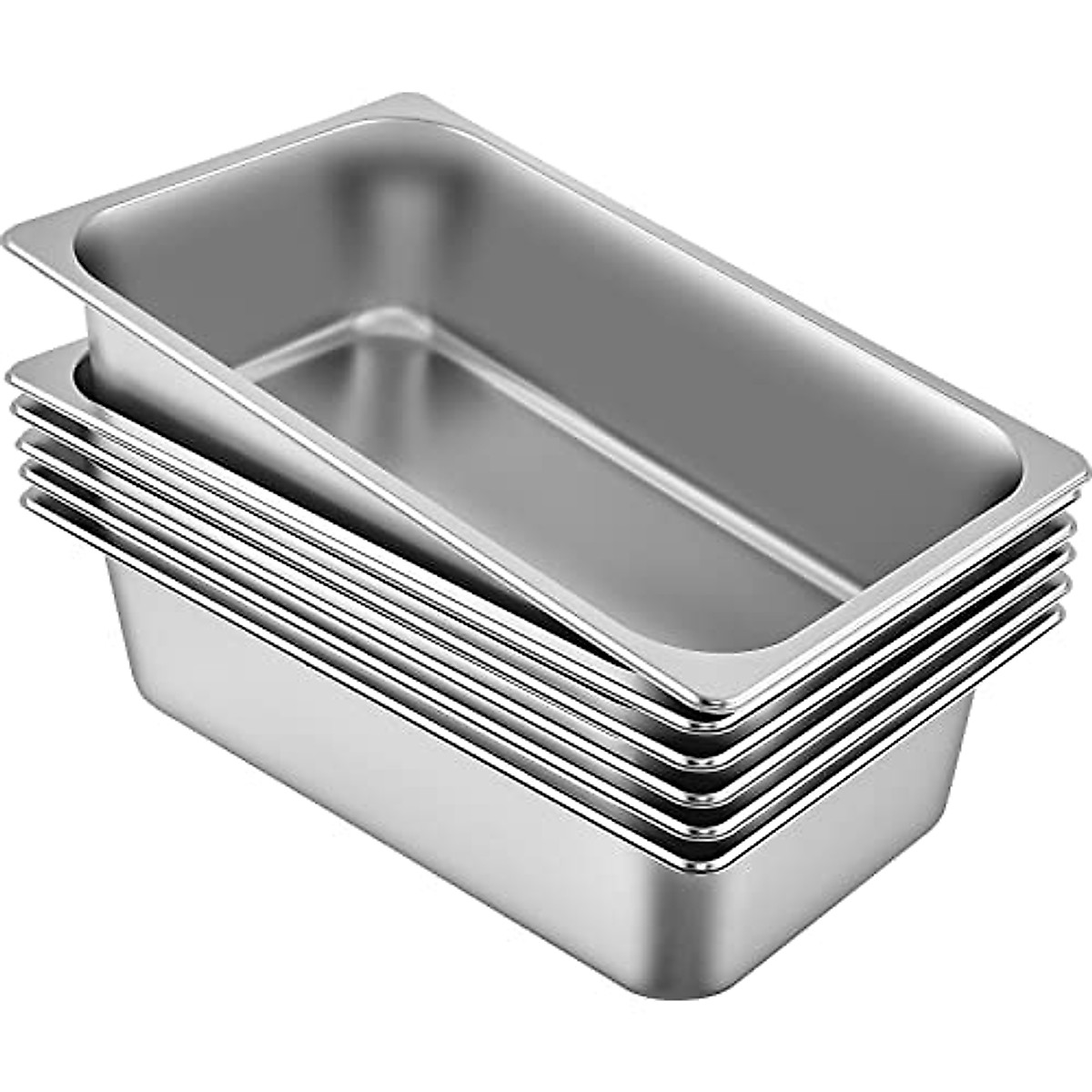 WWDOLL Hotel Pan 6“ Deep Steam Table Pan Full Size 21 Quart Pack of 6 Stainless Steel Steam Table Pan