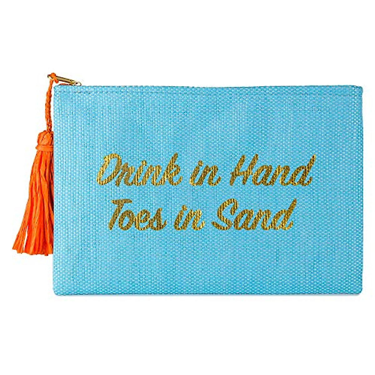 Beach Clutch - DRINK IN HAND TOES IN SAND (Blue)