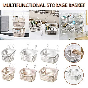 *m·kvfa* Plastic Hanging Shower Basket With Hook For Bathroom Kitchen, Pantry, Bathroom, Dorm Room, Office Storage Holder (C)
