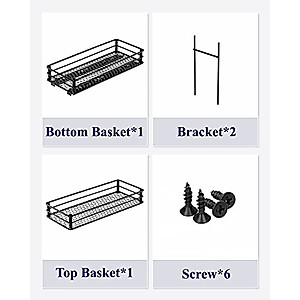 Kitsure Spice Rack Organizer for Cabinet - 2 Packs, Easy-to-Install Pull Out Spice Cabinet Organizers, 8''Wx10.23''Dx8.54''H Slide Out Spice Racks, Double Layer(Jars Not Included)