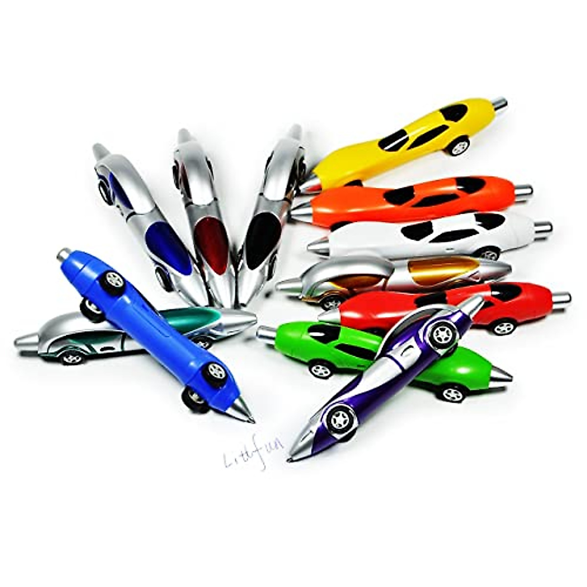 Littfun Cool Pens Fun Pens for kids Novelty Pens Cute Pens Interesting Racing Car Pens for Boys(set of 12)