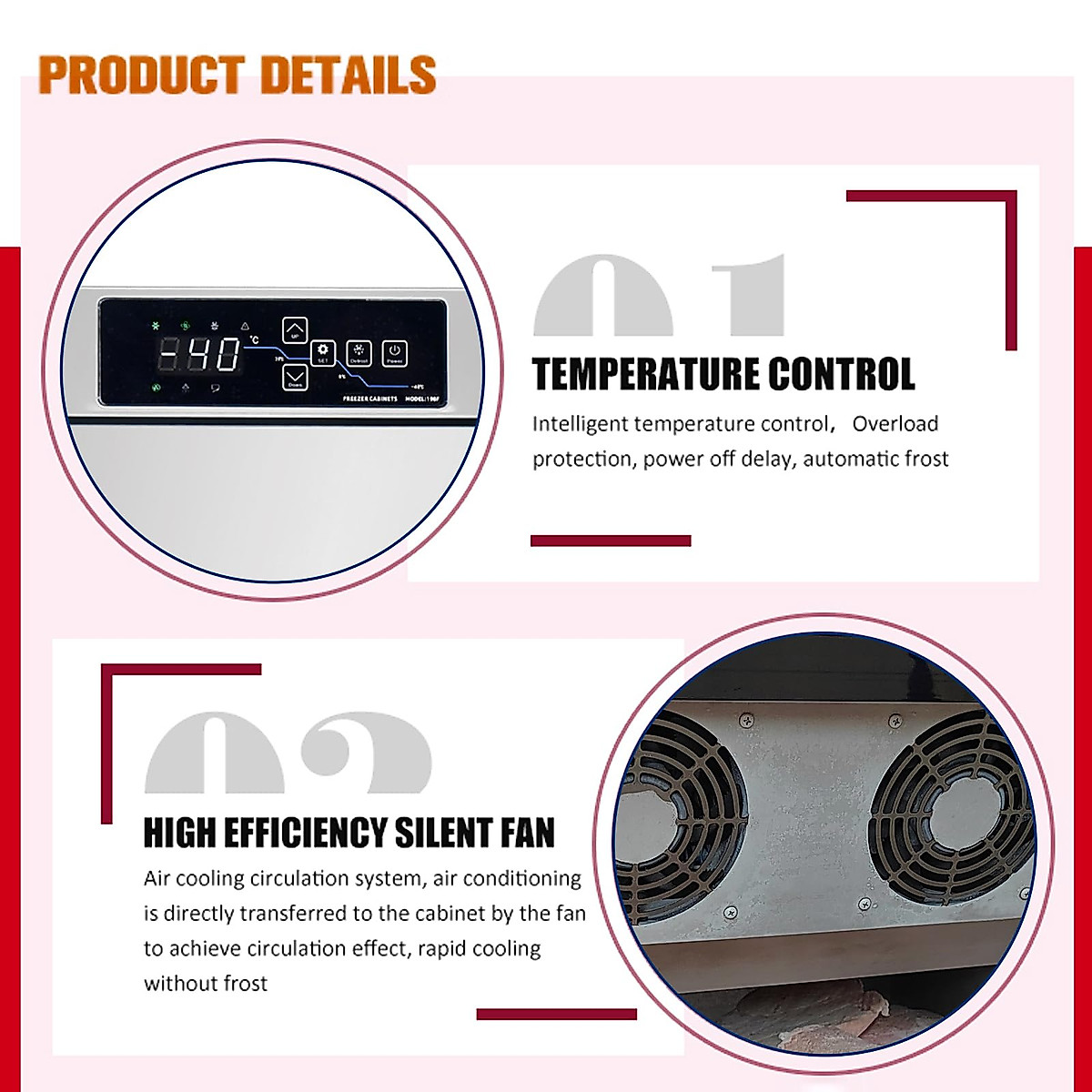 Kolice Commercial Blast Chiller & Freezer, Chest Freezer, Restaurant/Laboratory Blast Freezer, Freezer Cabinets for ice cream, seafood, desserts, meat, dumpling etc. Lowest Temp. -31°F(-35°C), 32L