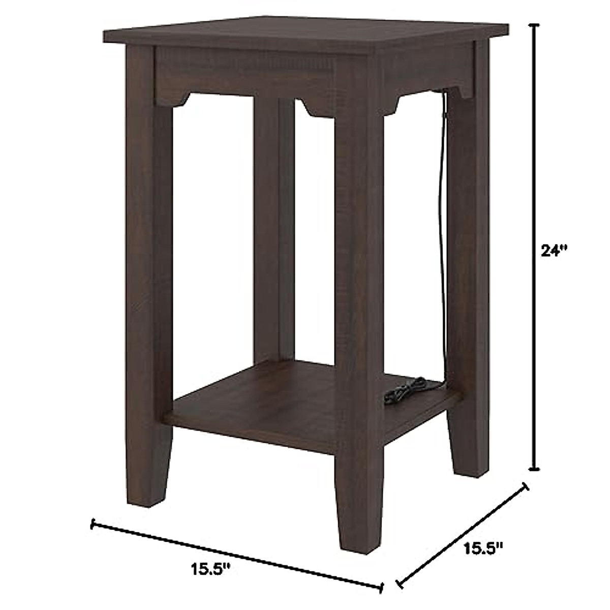 Signature Design by Ashley Camiburg Modern Chair Side End Table with USB Charging Port, Brown